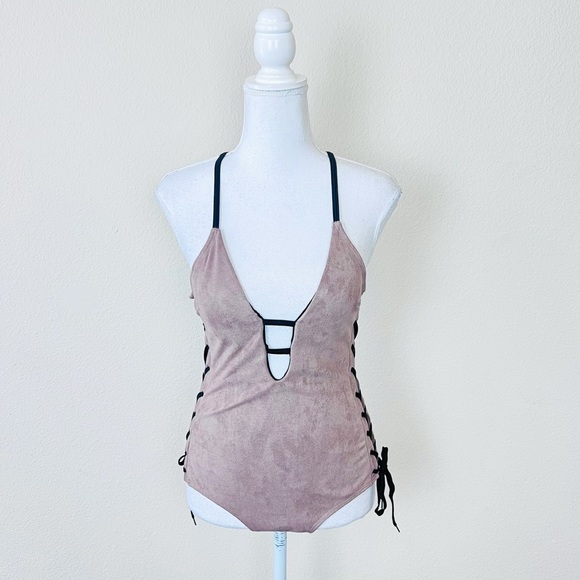 Dolls Kill | Tops | Nwt Grey Suede Black Cut Out Lace Up Strappy Low ...